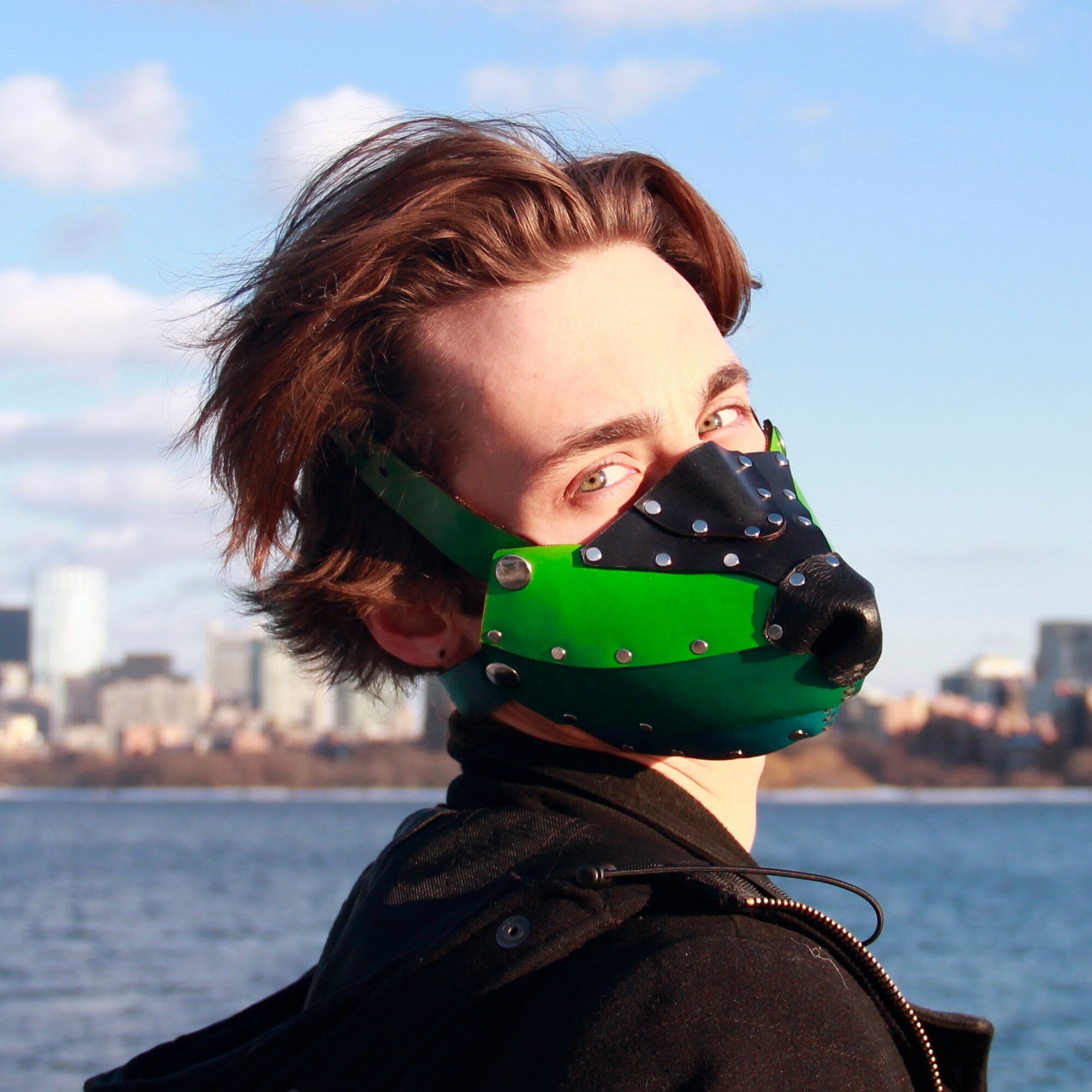 Pup Hood Neoprene Puppy Face Muzzle For Dogs - Adjustable Costume Mask ...