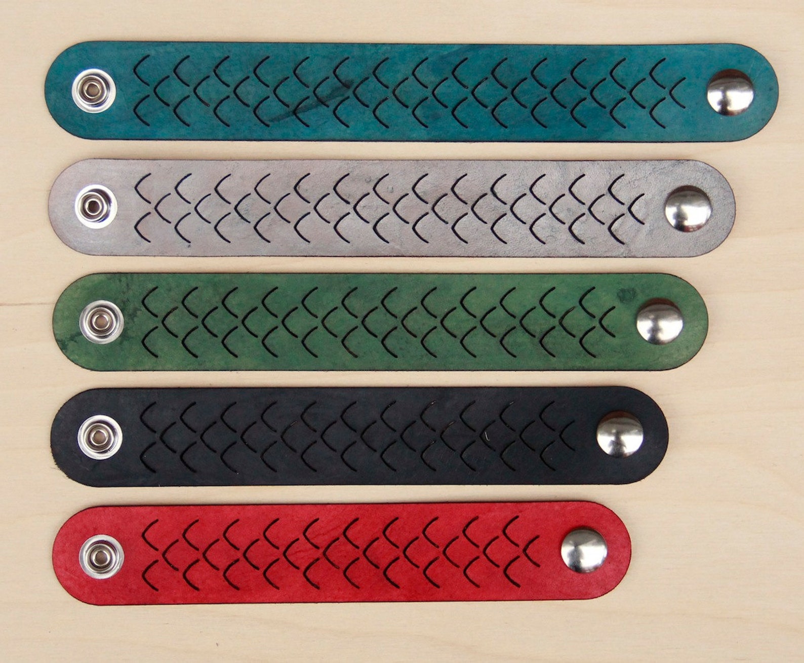 Smooth Scales Leather Bracelet - Etsy