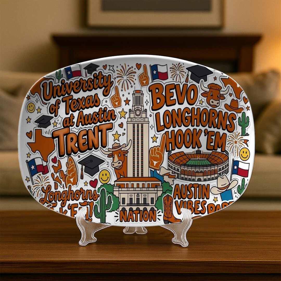 Personalized College Graduation Platter: Custom Name Doodle Serving ...