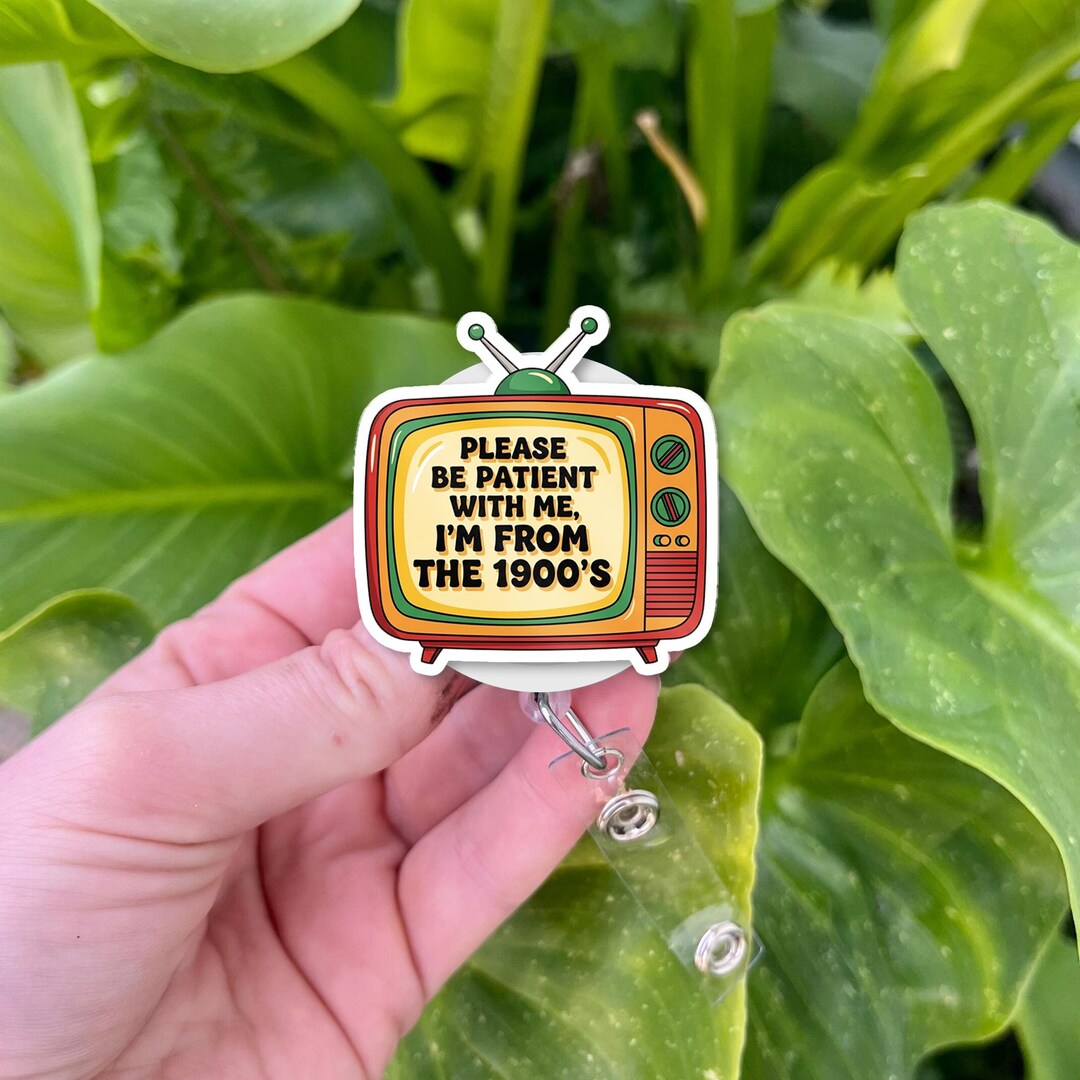 Funny Retro TV Badge Reel: 1900s Nostalgic ID Holder - Etsy
