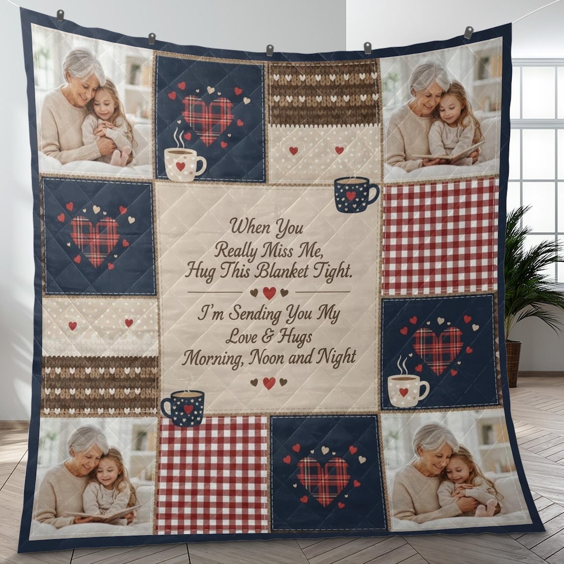 Personalized Quilt Blanket: Patchwork Design With Custom Photos ...