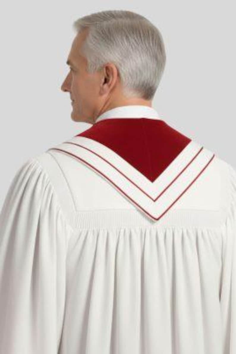 Redemption White Clergy Robe With Bold Red Velvet Panel - Etsy