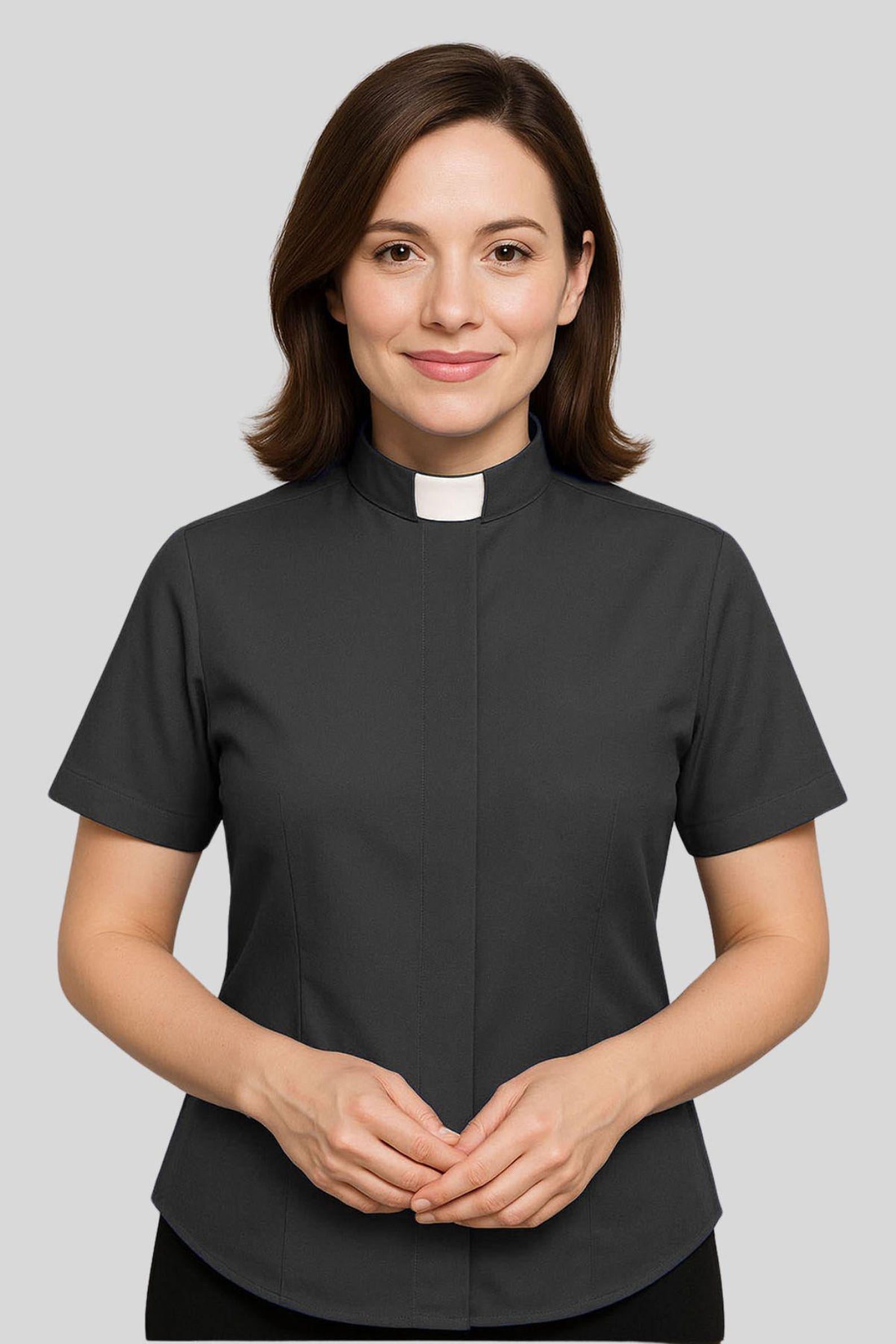 Men’s Church Wear Shirt | Tab Collar French Cuff | Long & Half Sleeve ...