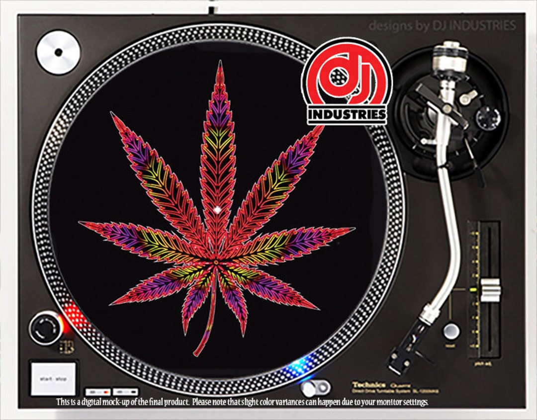 Xpress420 - MJ Leaf Red Radiant - DJ Slipmat LP Record Player Turntable - Etsy