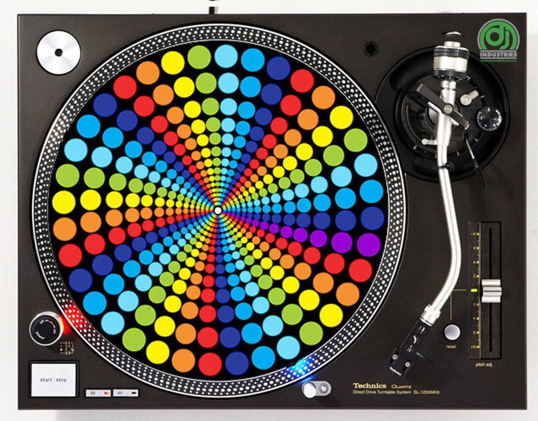 DJ Industries - Rainbow Circles - DJ Slipmat LP Record Player Turntable ...