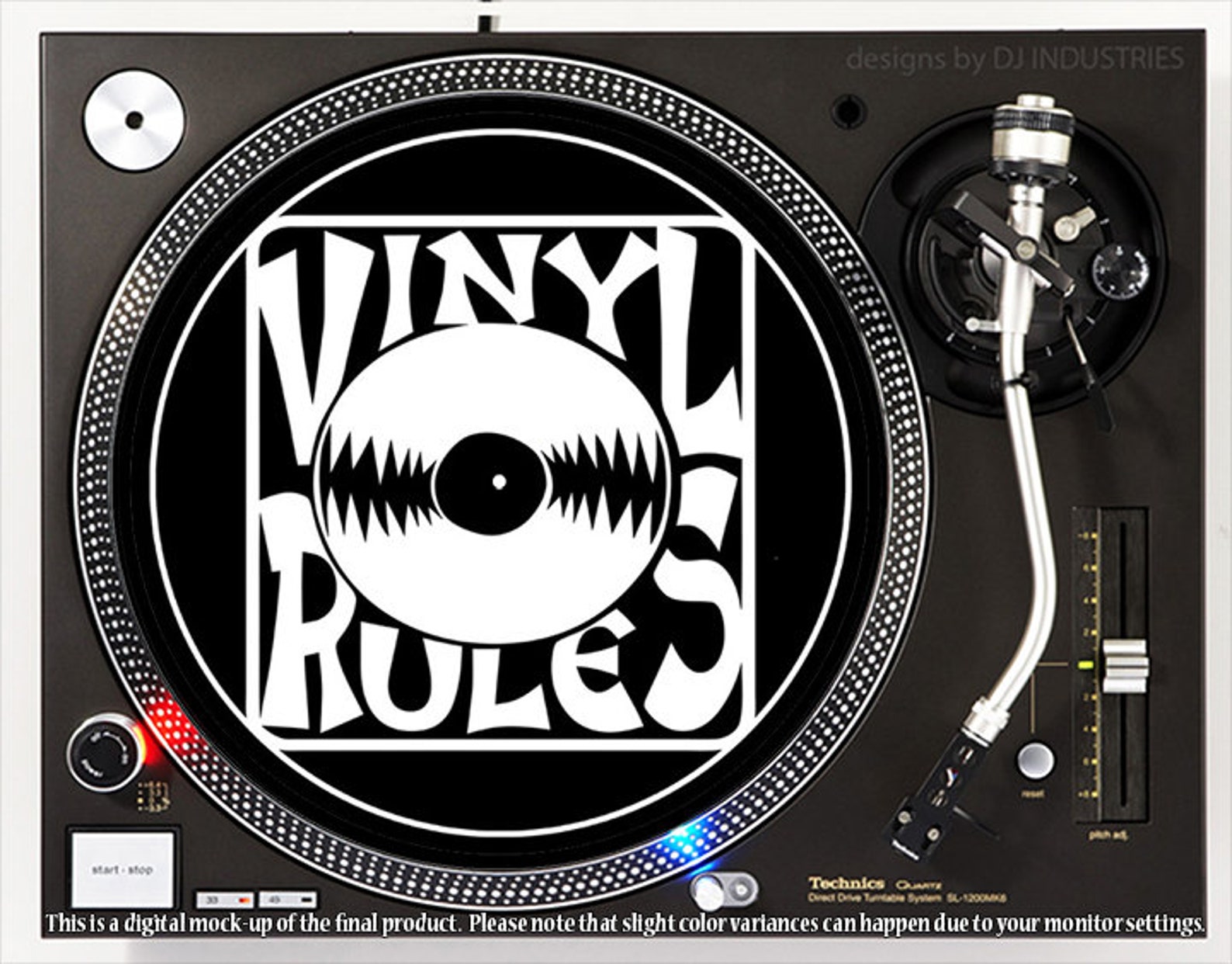 DJ Industries - Vinyl Rules - DJ Slipmat LP Record Player Turntable - Etsy