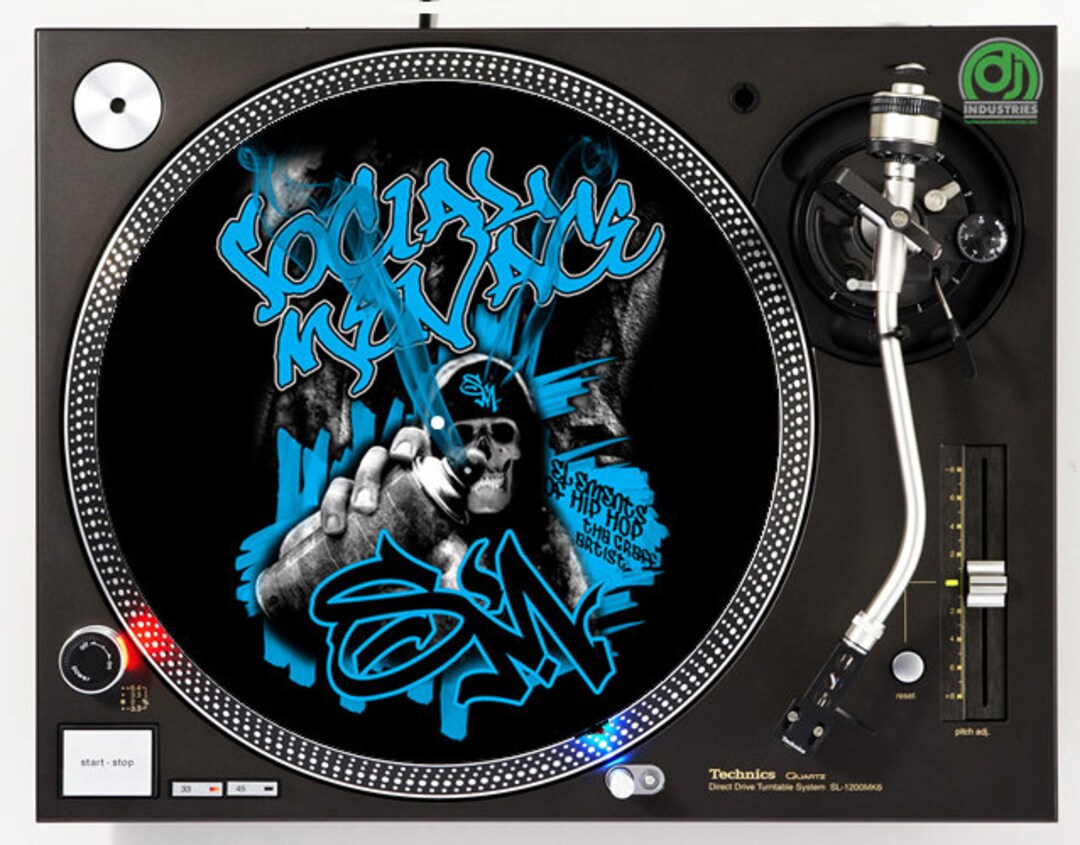 Social Menace Graffiti Artist - DJ Slipmat LP Record Player Turntable ...