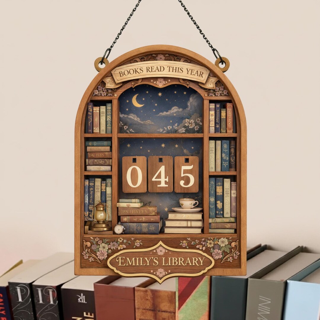Vintage Book Tracker Sign, Personalized Book Tracker, Books Read This ...