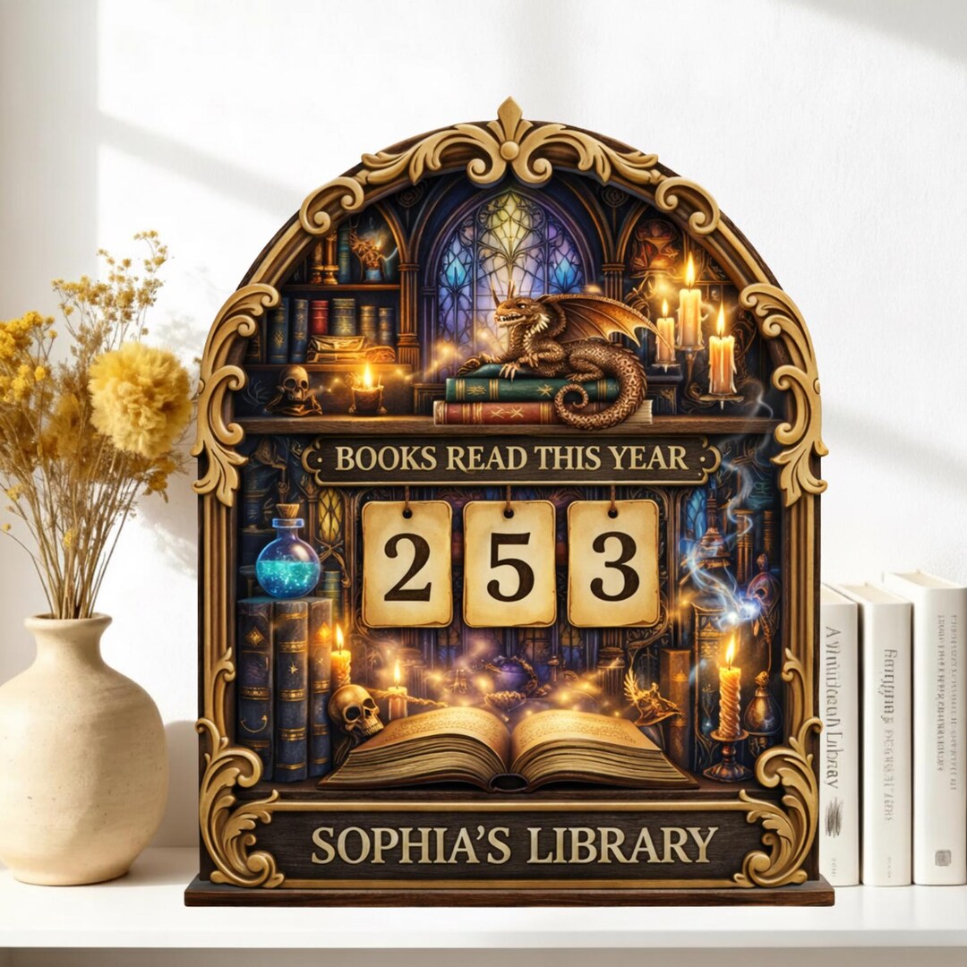 Personalized Wizard Books Read Tracker, Dragon Books Read This Year ...