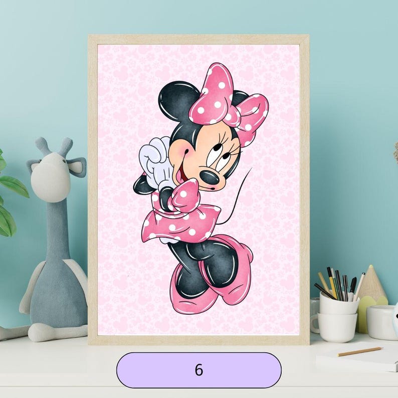 Lot de 3 impressions d'art mural Minnie Mouse aquarelle personnalisées ...