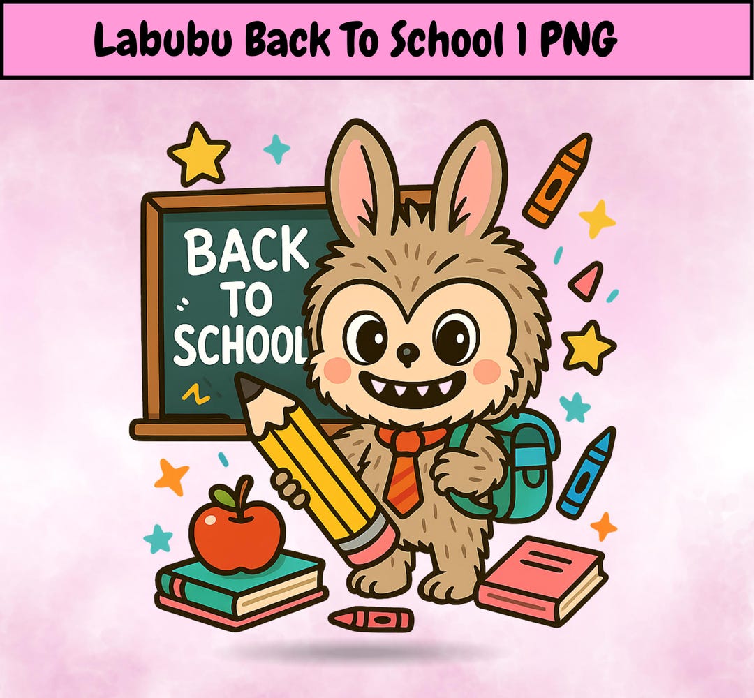 Labubu Back to School Png, Cute Monster Clipart, Digital Download ...