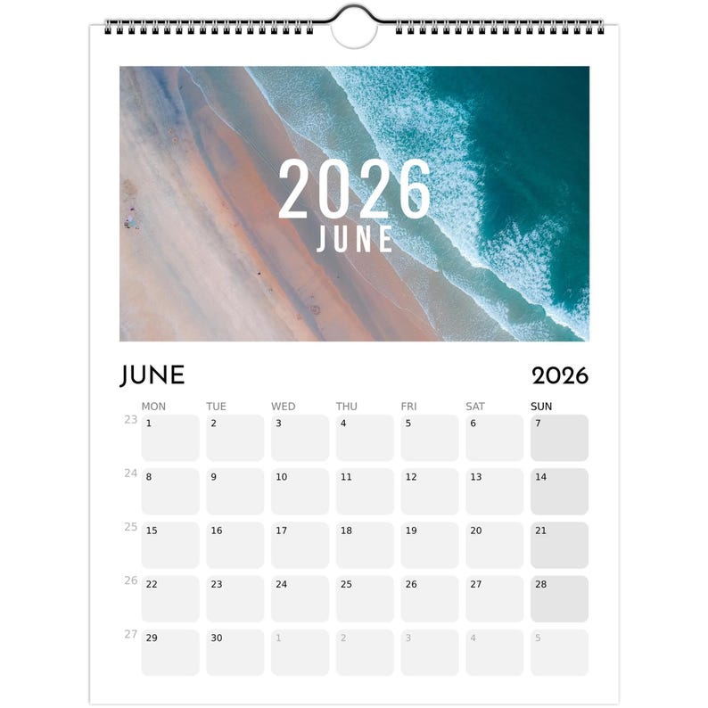 Single Sided Letter Size Wall Calendars 2026 US and Canada Printable ...