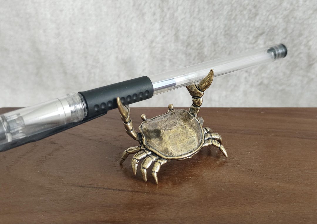 Solid Brass Crab Statue.pen & Cutlery Holder - Etsy