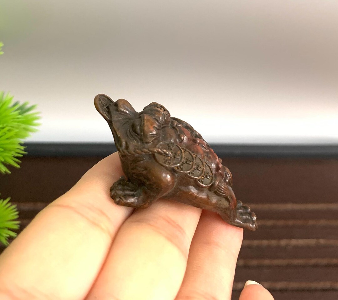 Vintage Bronze Toad Statue - Etsy