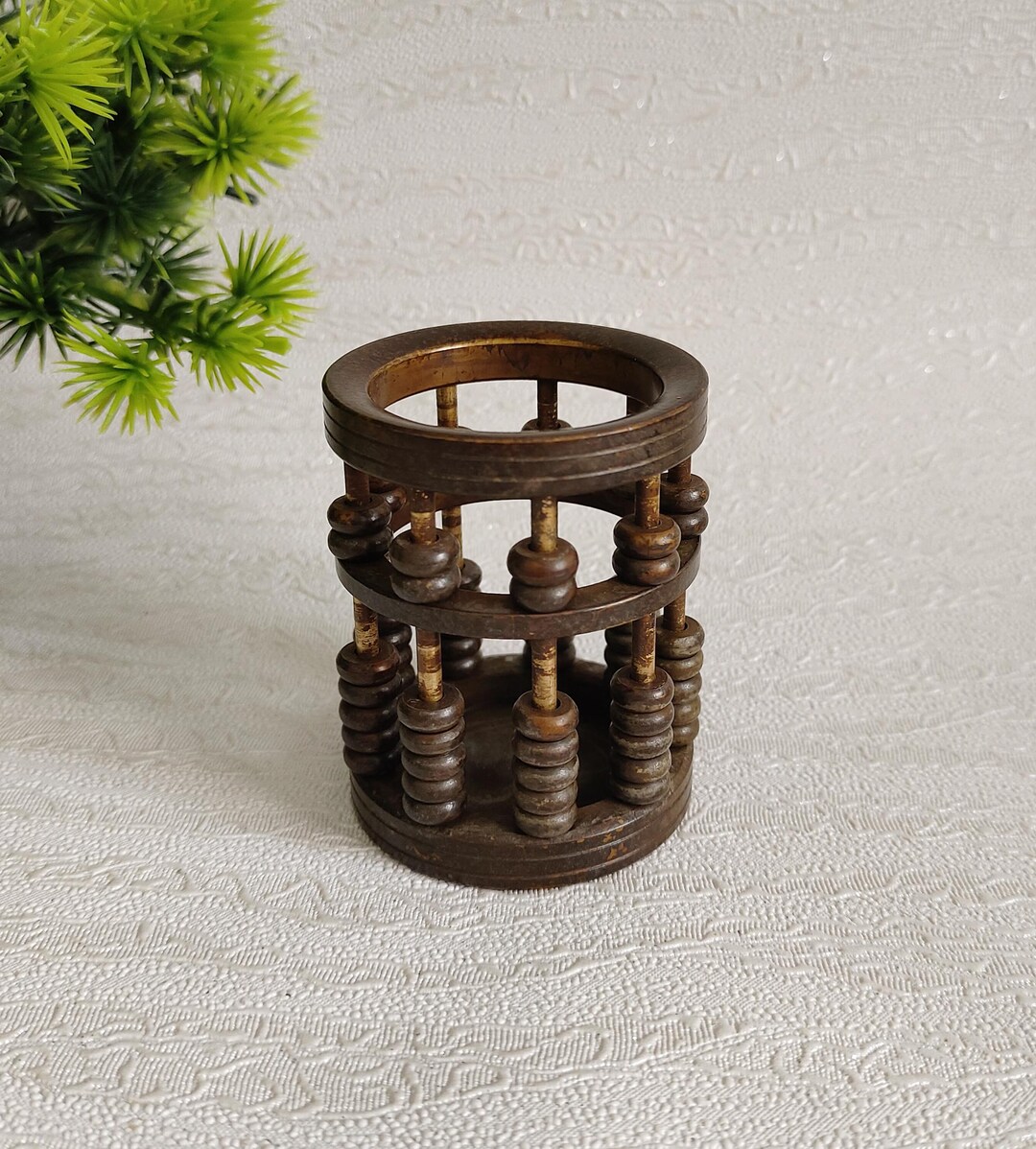 Vintage Bronze Carved Pen Holder Statue - Etsy