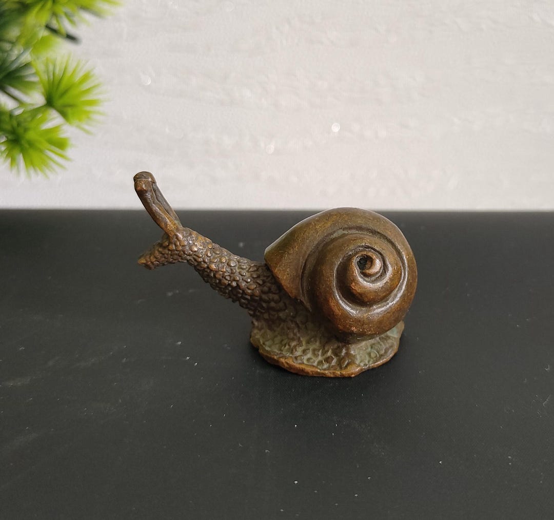 Vintage Bronze Carved Snails Statue - Etsy