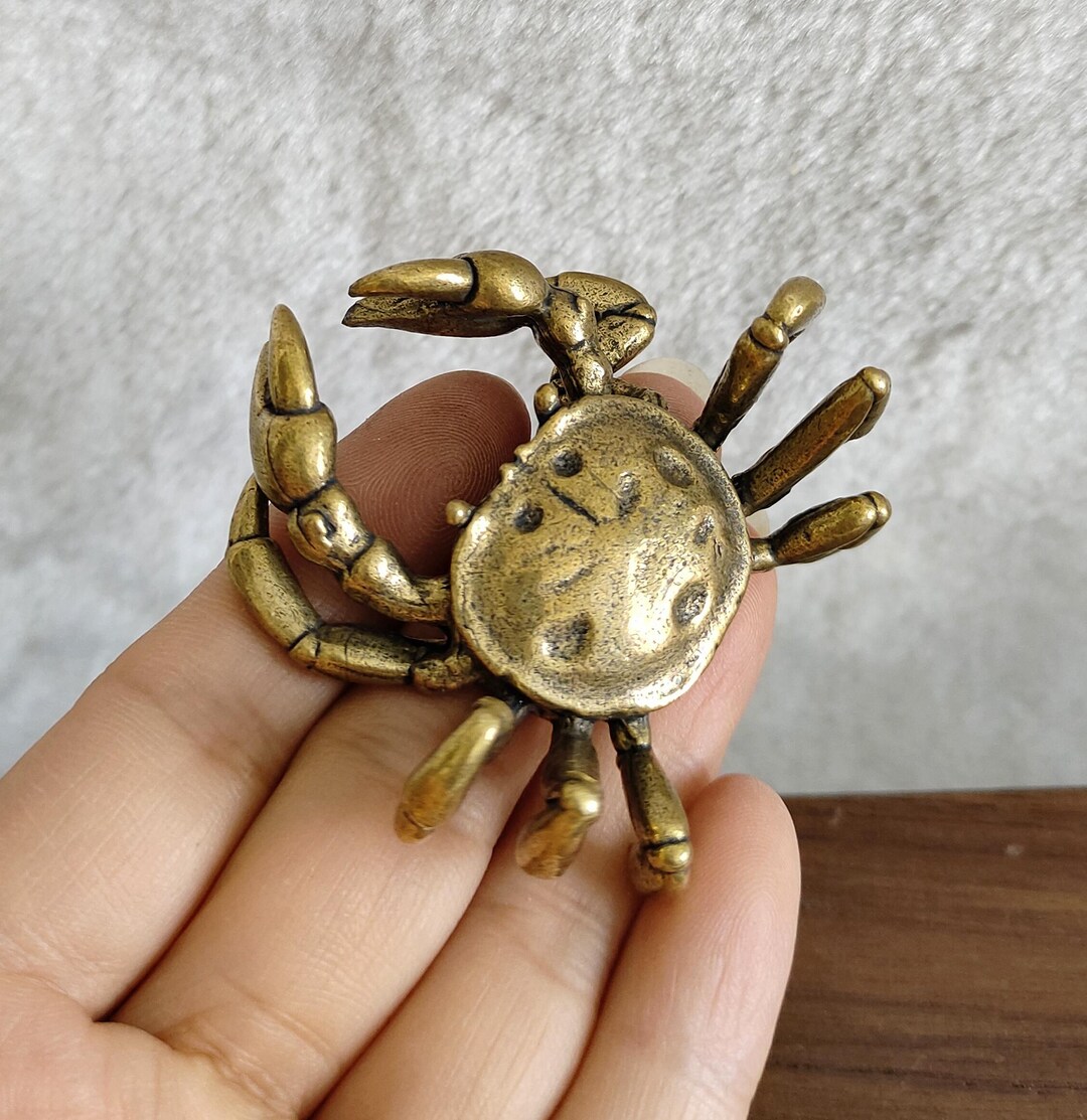 Solid Brass Carved Crab Statue, Figurine - Etsy