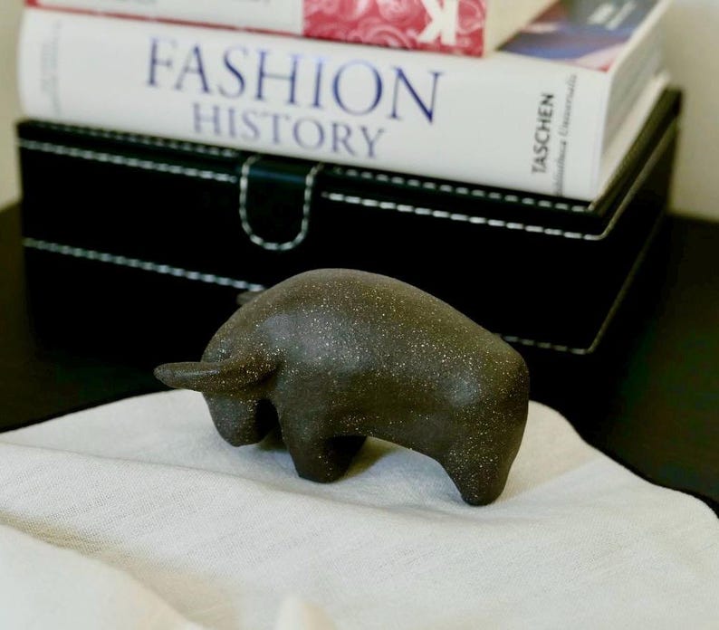 Minimalist Raging Bull Sculpture Handmade Stoneware Clay Art - Etsy