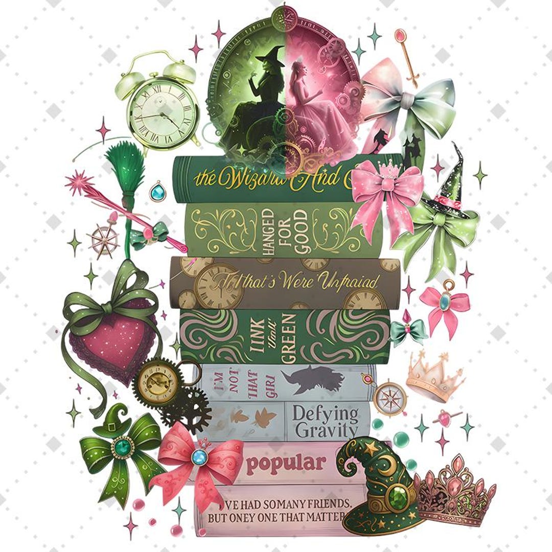 Wicked Book Stack Png, Green Witch Books Png, Wizard of Oz Aesthetic ...