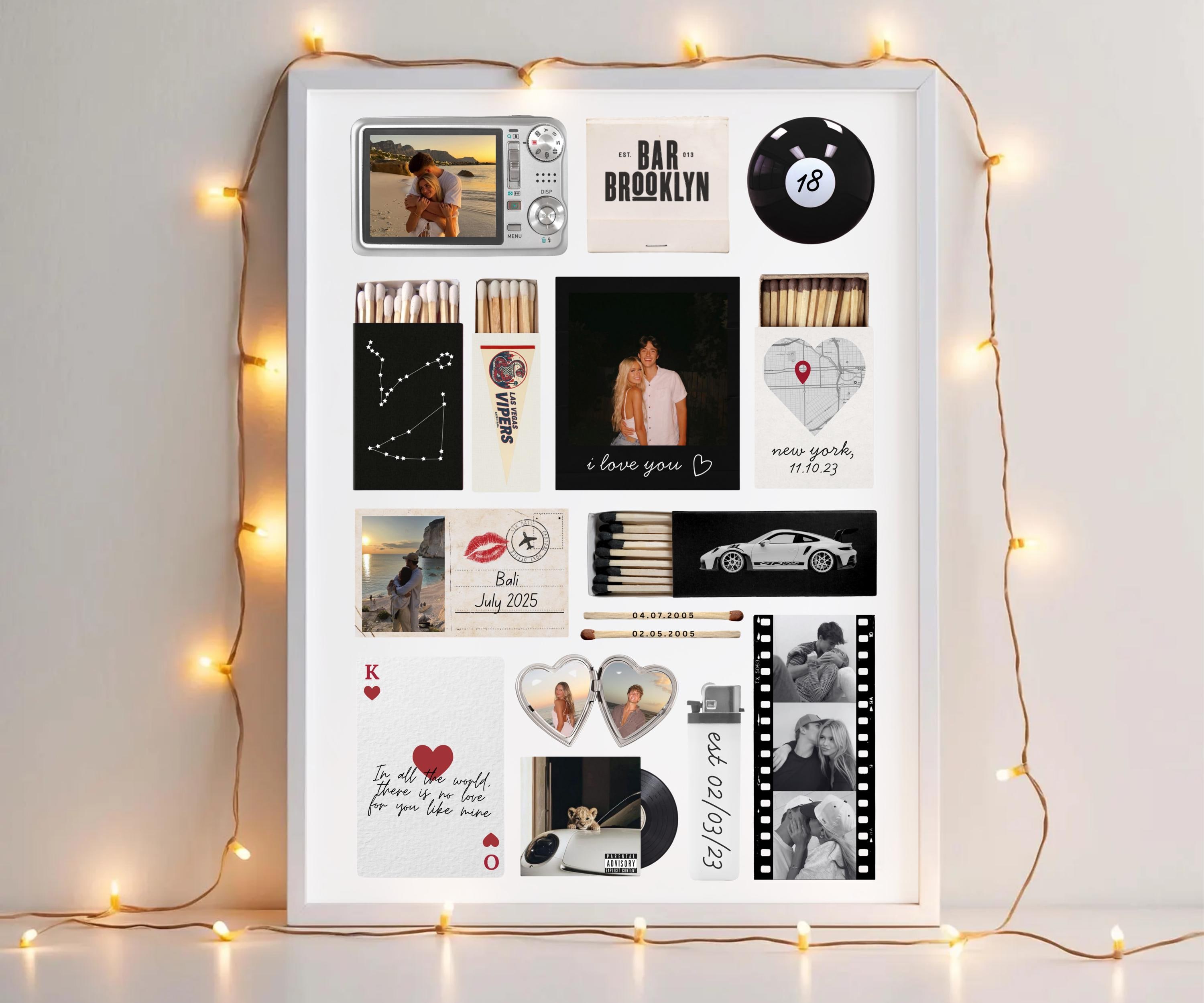 Boyfriend Anniversary Gift | Editable Matchbook Poster Template ...