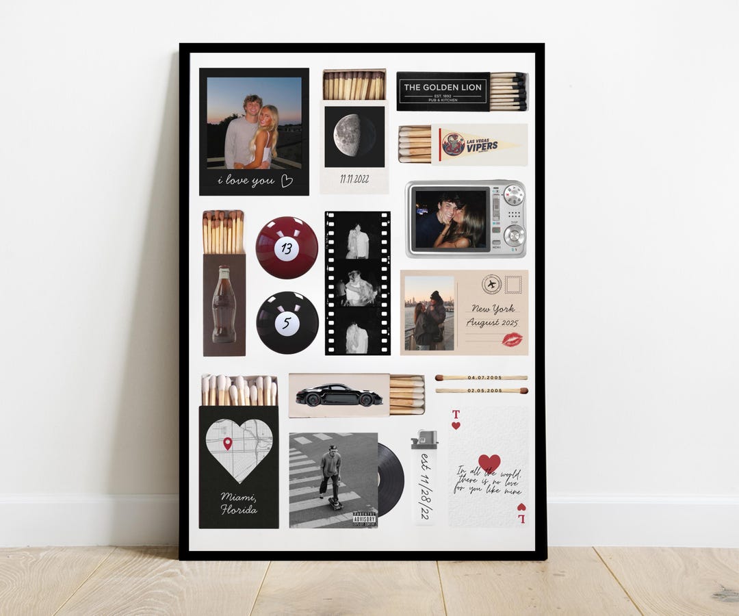 Anniversary Gift for Boyfriend | Editable Matchbook Poster Template ...