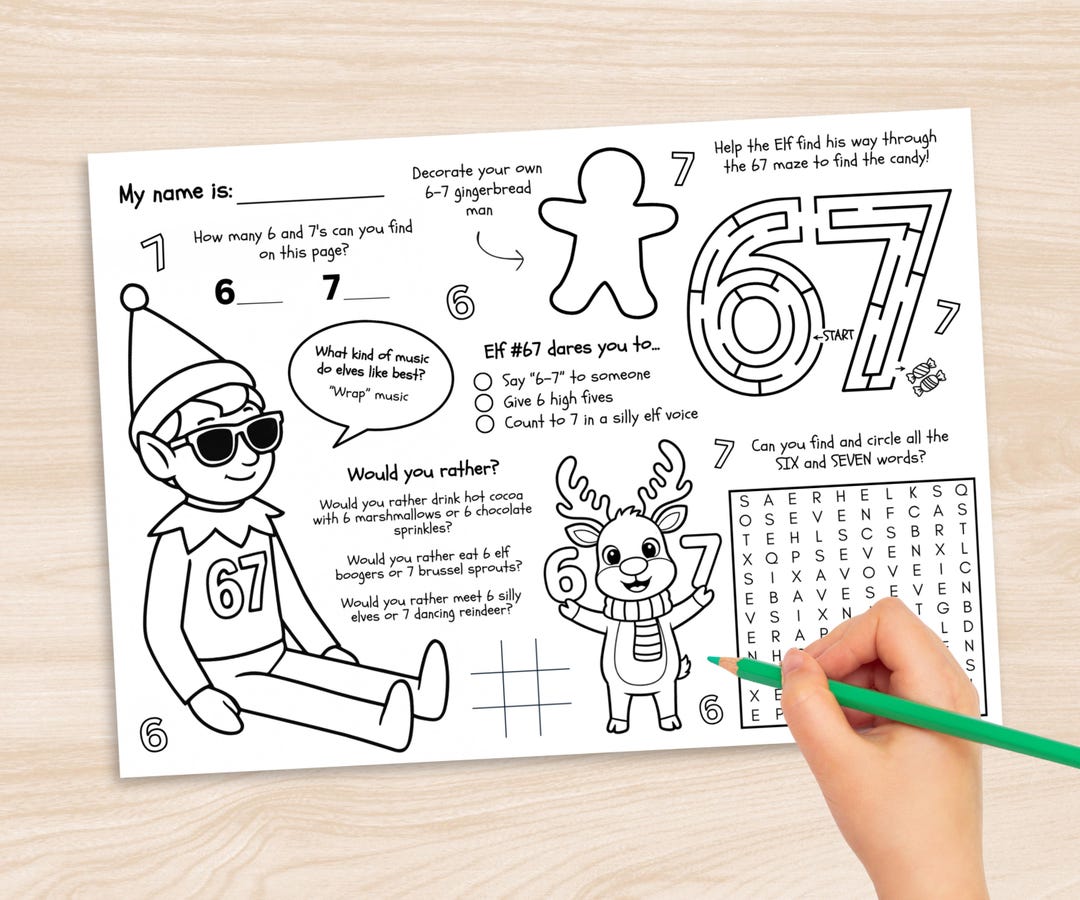 Elf 67 Activity Sheet Printable | Funny Elf Ideas | Elf Arrival Ideas ...