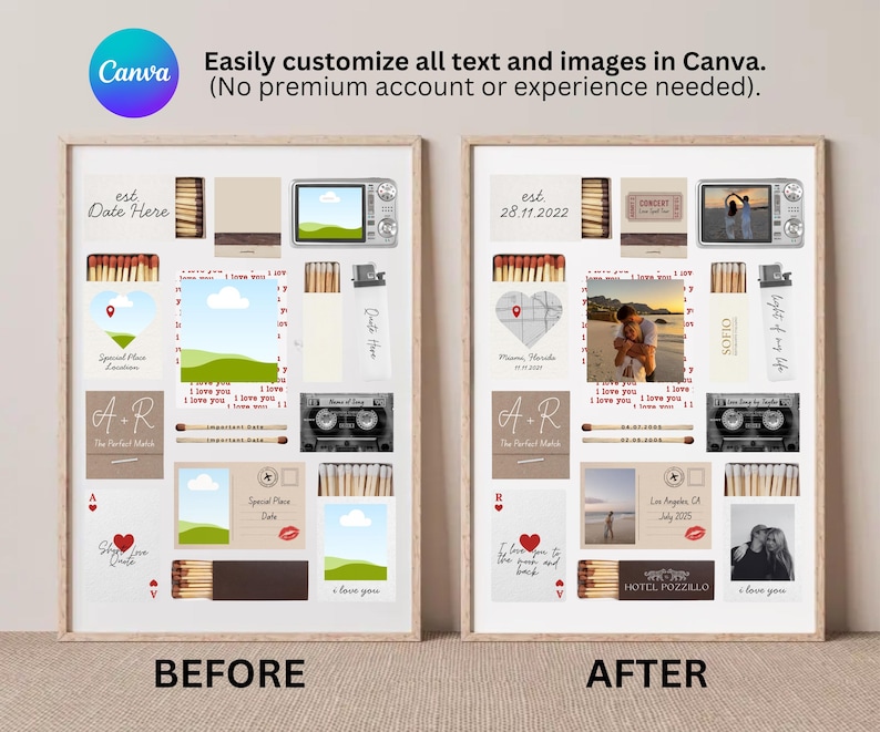 Editable Matchbook Poster Template | Printable Matchbox Art | Custom ...