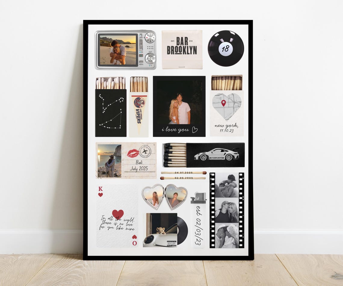 Boyfriend Anniversary Gift | Editable Matchbook Poster Template ...