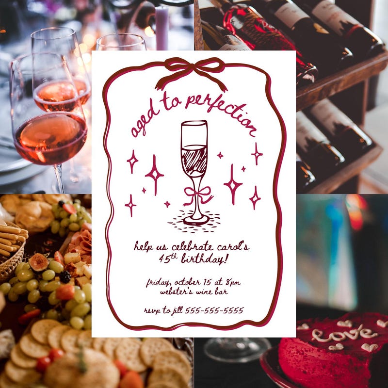 Red Wine 50th Birthday - Etsy