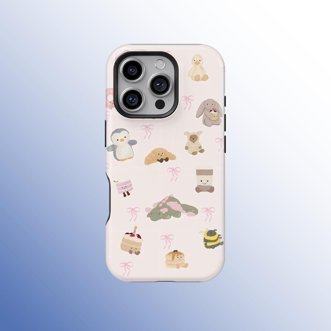 Cute Jellycat Inspired Phone Case, Plush Bunny Phone Cover, Whimsical ...