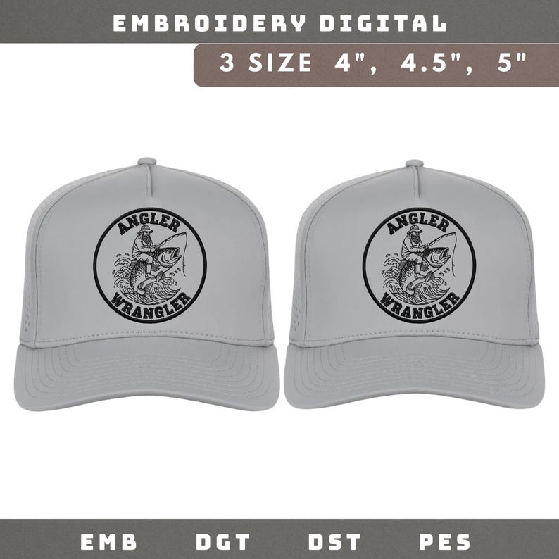 Fisherman Embroidery File Cowboy Angler Embroidery Pattern Sport ...