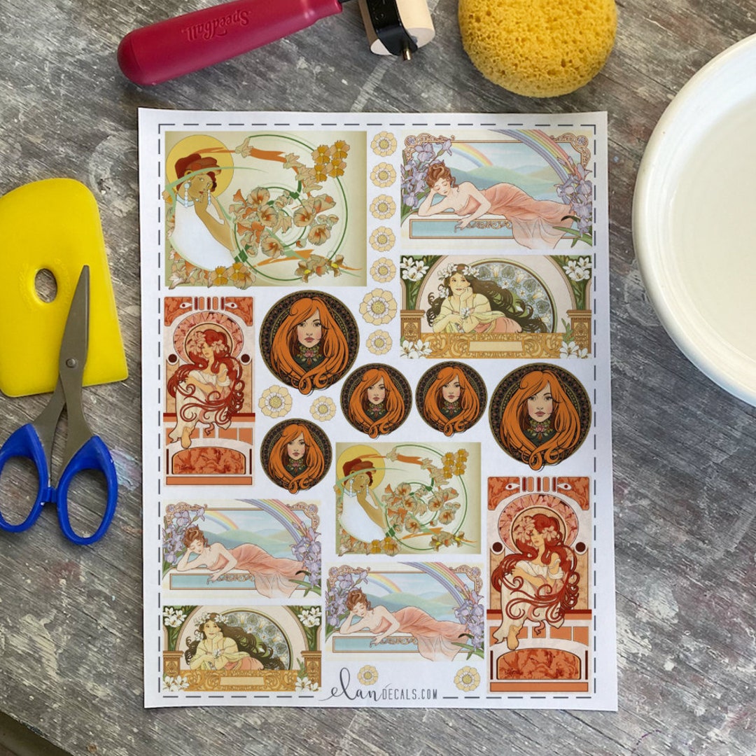 Nouveau Women - Overglaze Decal Sheet - Etsy