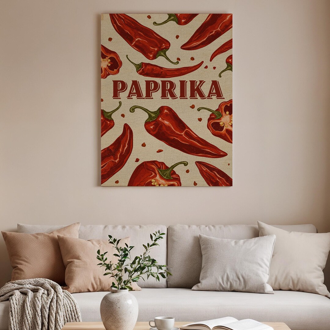 Paprika Framed Canvas, Red Chili Pepper Kitchen Wall Art - Etsy