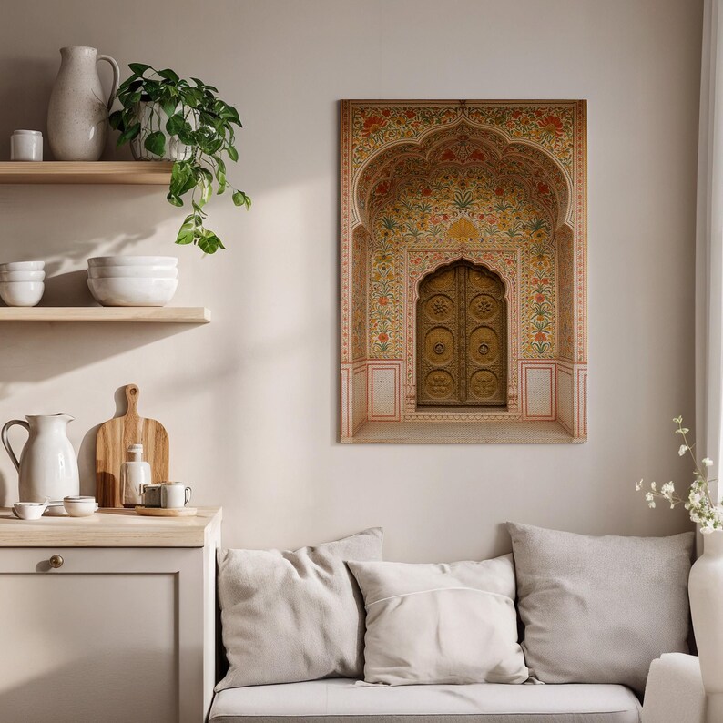 Golden Door Framed Canvas Art, Ornate Indian Palace Design - Etsy