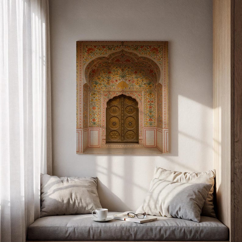 Golden Door Framed Canvas Art, Ornate Indian Palace Design - Etsy