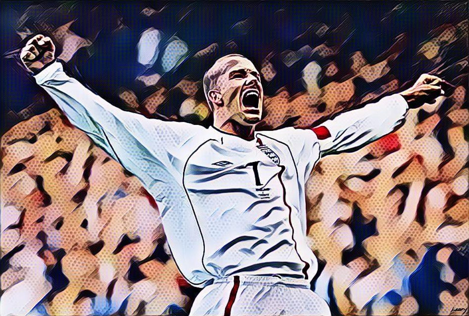 David Beckham Iconic World Cup 2002 Qualification Celebration Against ...