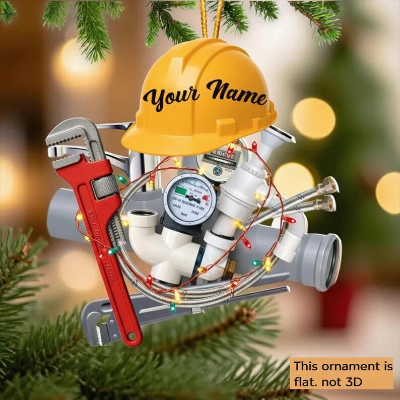 Personalized Christmas Plumber Plumbing Tools 2D Acrylic Ornaments ...