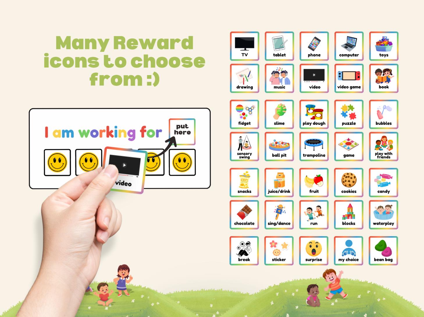 Printable Token Board Behavior Chart Kids Reward Chart ABA Therapy ...