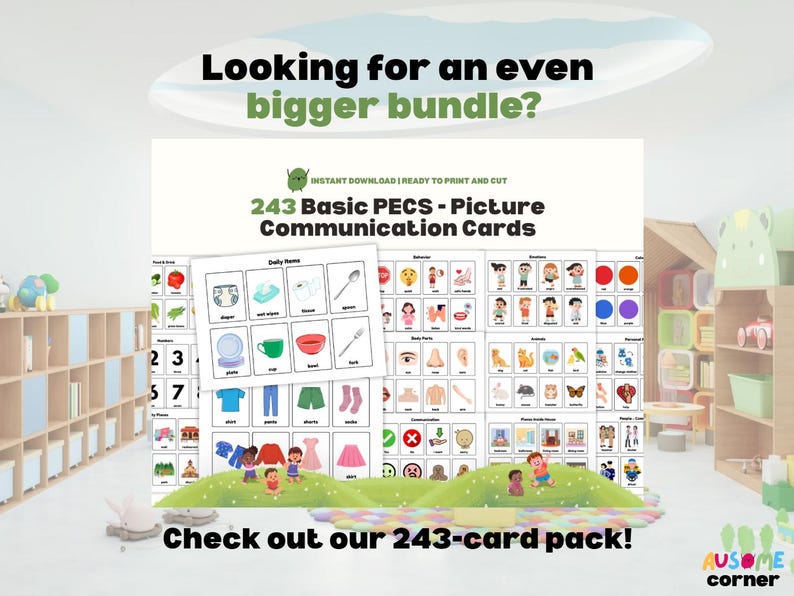 Basic Pecs Picture Communication Cards Autism Communication Nonverbal ...