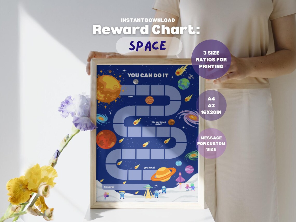 Space Reward Chart for Toddlers Printable Solar System Chore Poster ...