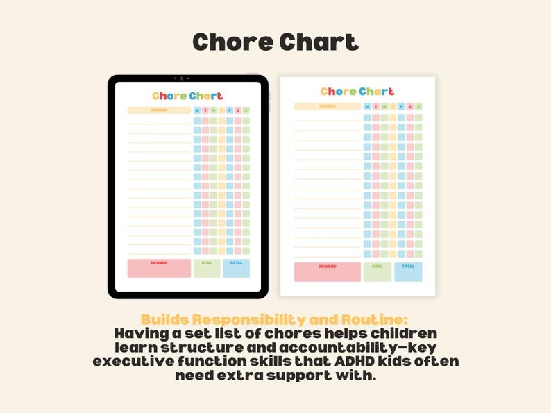 ADHD Kids Planner Monthly Calendar Weekly Schedule Daily Checklist ...