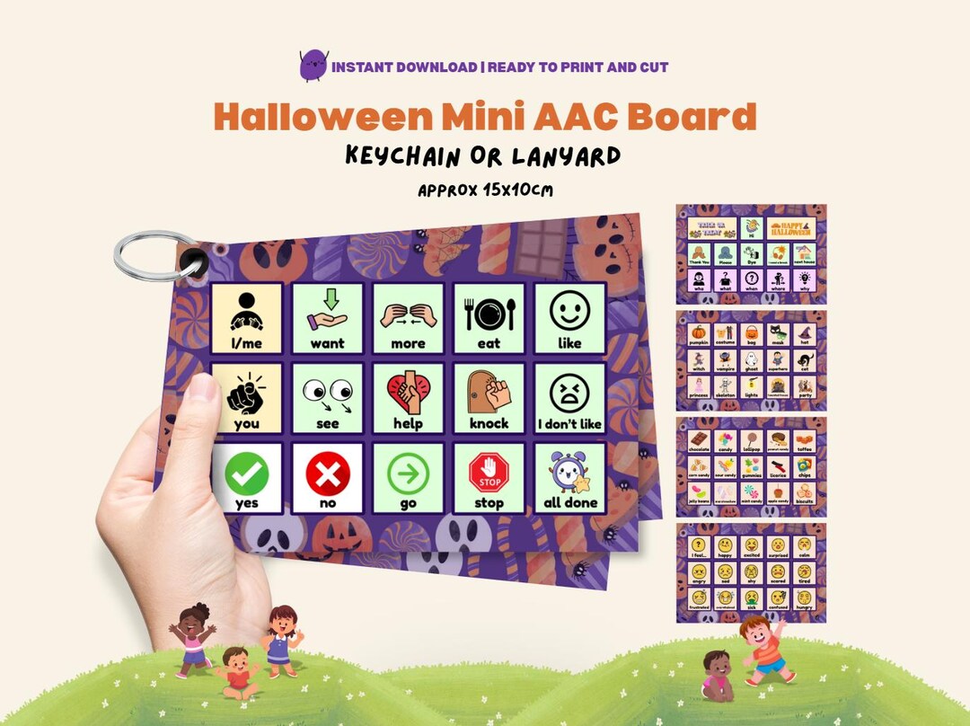 Mini AAC Board for Halloween Trick or Treat Travel Printable AAC Chart ...