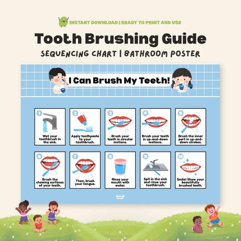 Tooth Brushing Chart - Etsy