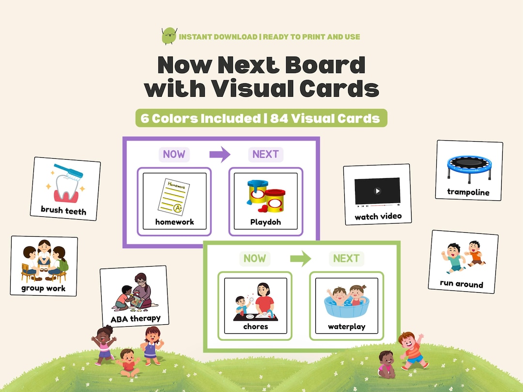 Now Next Board With Visual Routine Icons and Activity Cards Autism ...