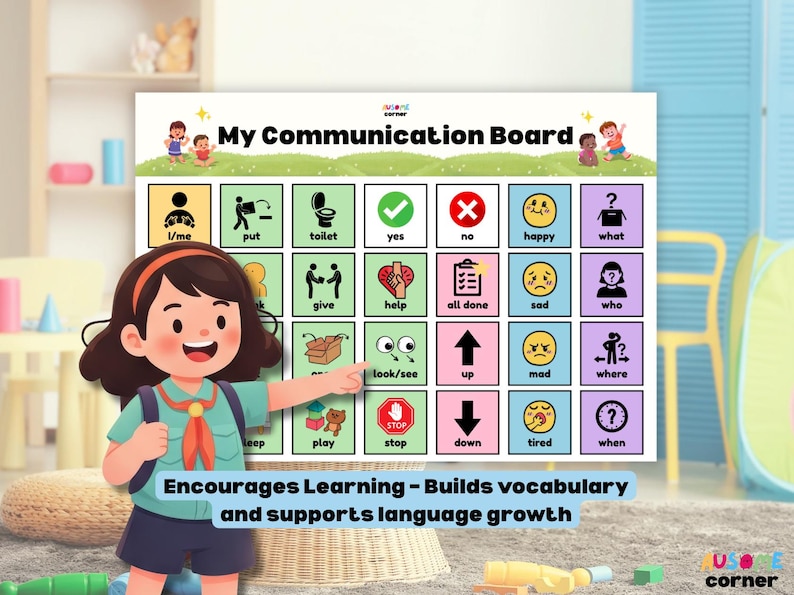 My Core Communication Board for Basic Needs Kids Printable ...