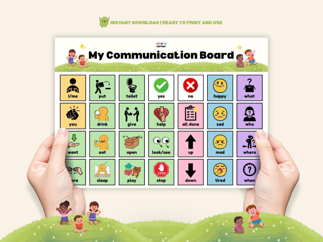 My Core Communication Board for Basic Needs Kids Printable ...