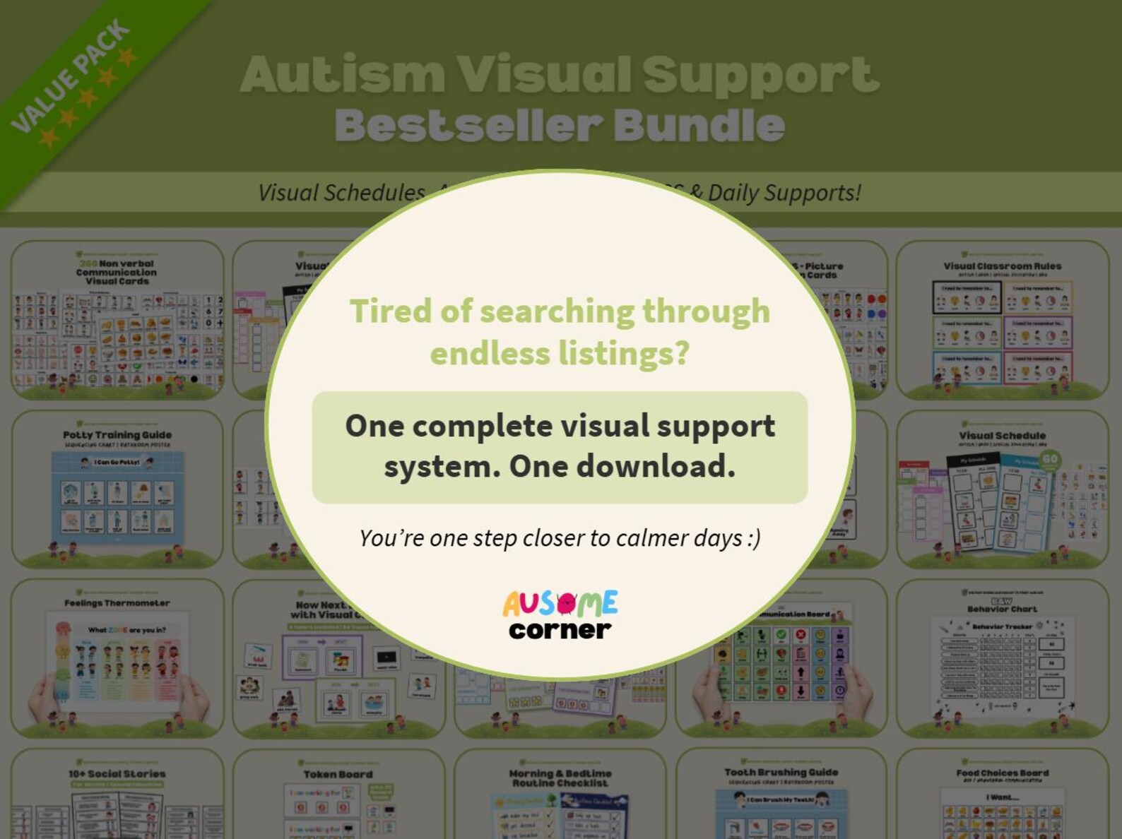 Autism Visual Support Bundle | Visual Schedules, PECS, Coping Skills ...