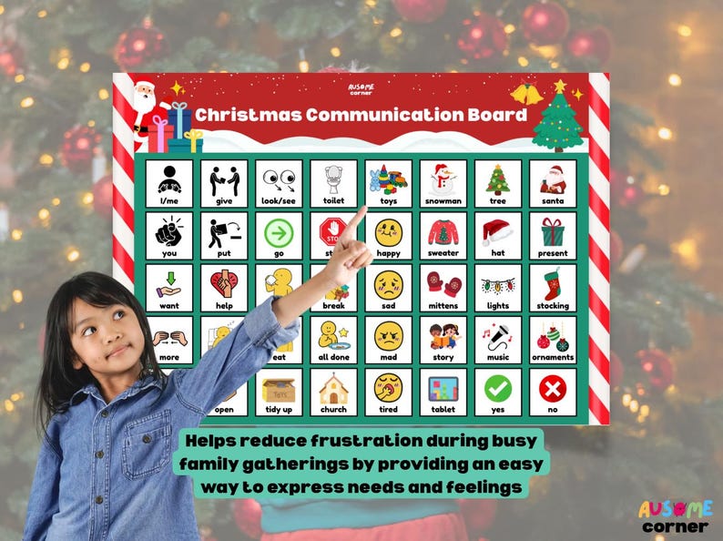 Christmas Core Communication Board for Basic Needs Kids Printable ...
