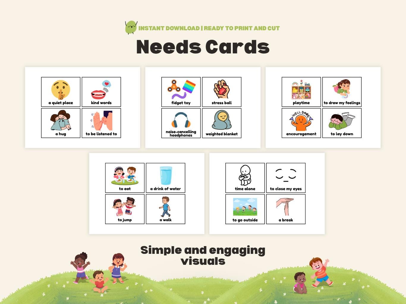 Feelings and Needs Chart Kids I Feel I Need Chart Preschool ...