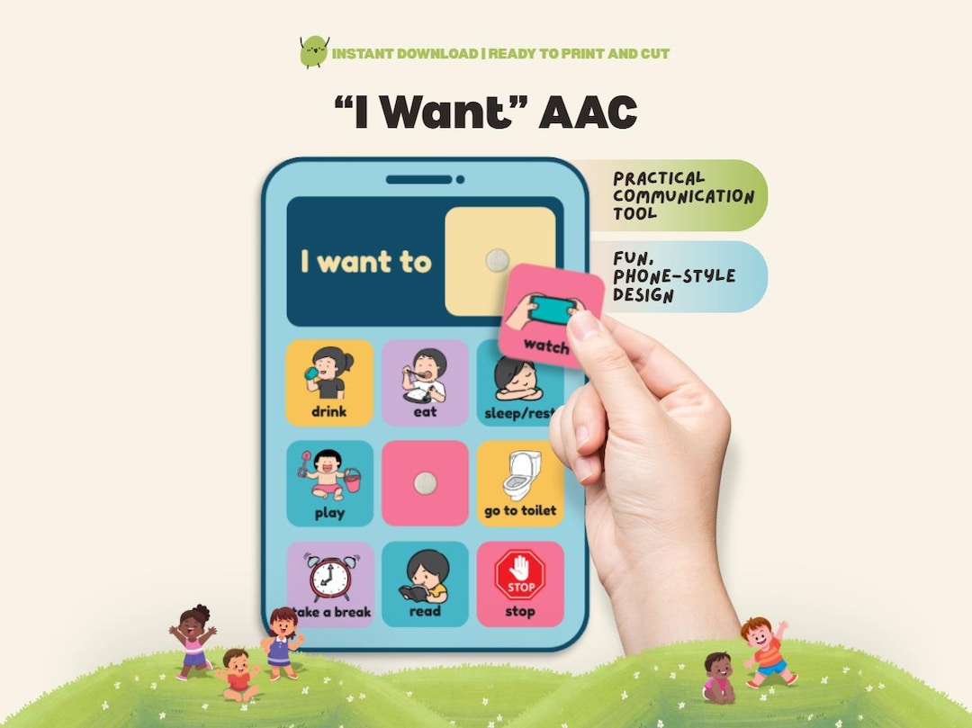 I Want AAC Communication Board Phone-style Autism Visual Support ...